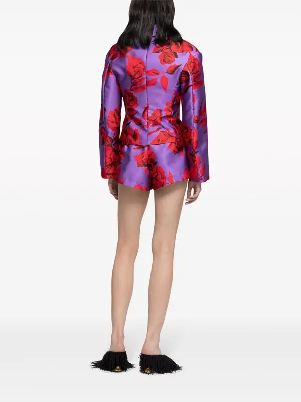 AZ FACTORY Hibiscus-print Cropped Jacket