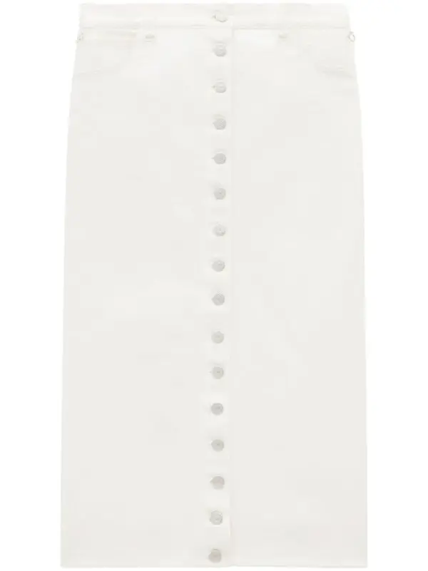 COURREGES Low-rise Denim Midi Skirt - White