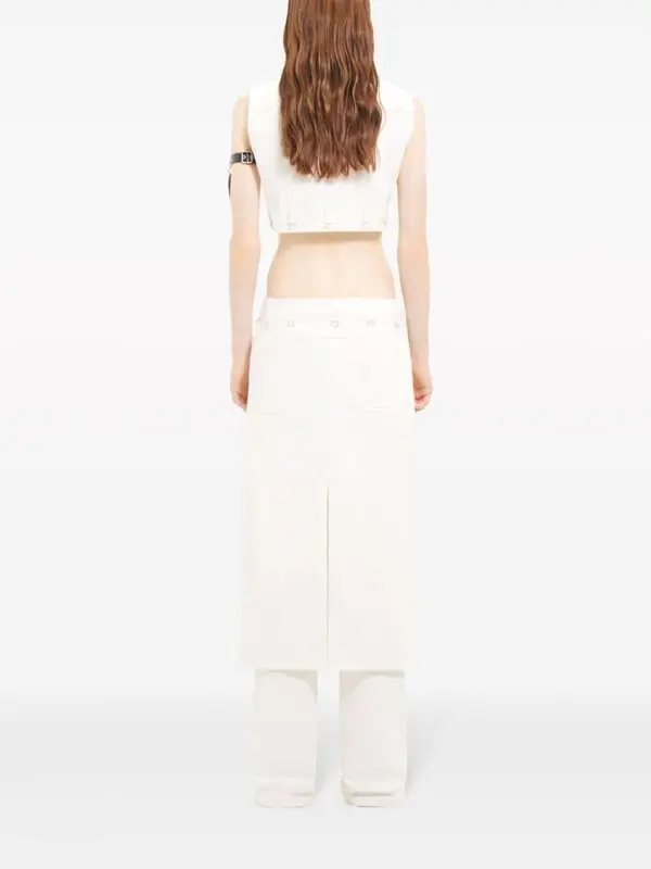 COURREGES Low-rise Denim Midi Skirt - White
