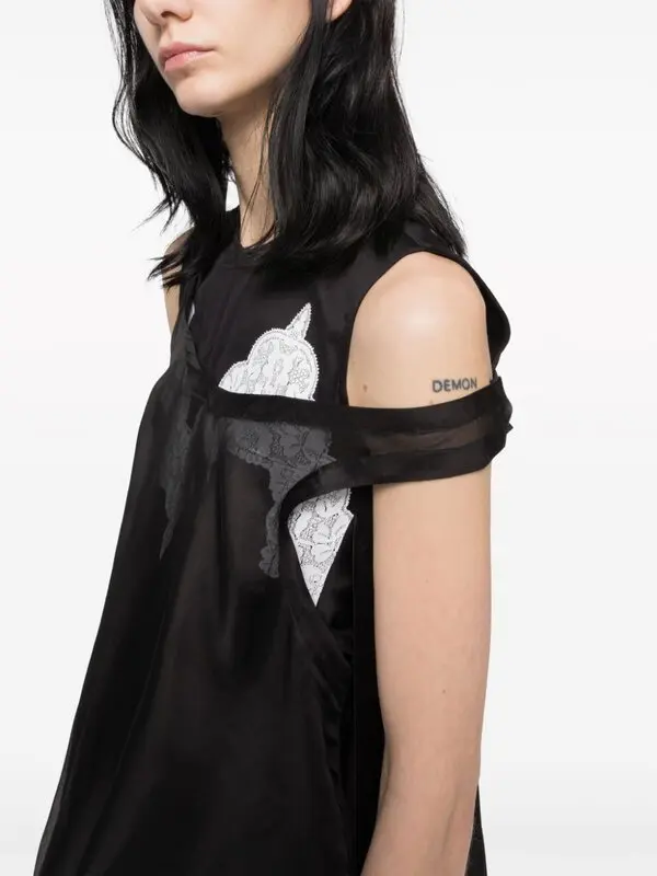 Az Factory Honey Suckle Lace-embellished Minidress - Black