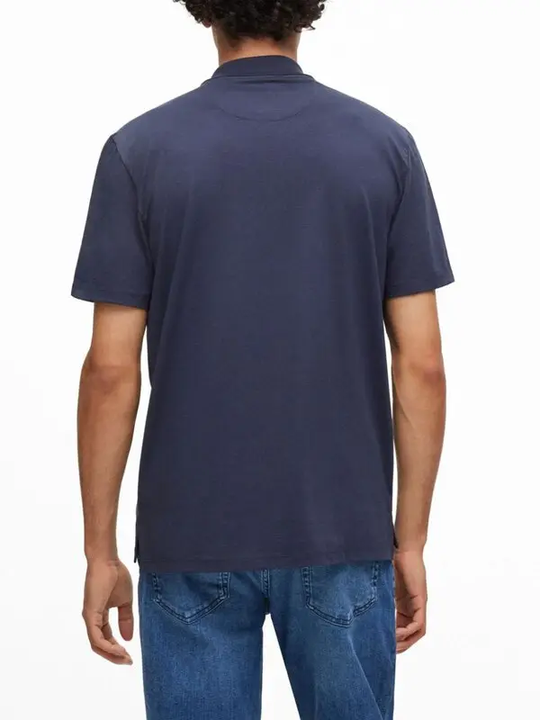 Hugo Zip-up Short-sleeve Piqué Polo Shirt