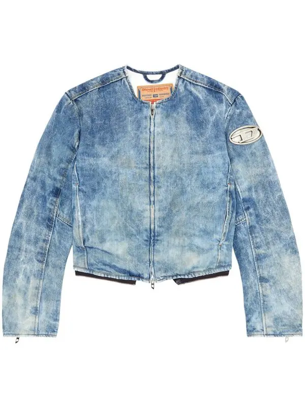 DIESEL® De-calur-fse Cropped Denim Jacket - Blue