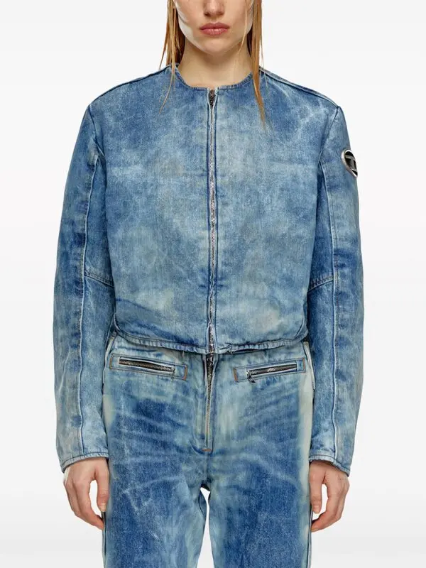 DIESEL® De-calur-fse Cropped Denim Jacket - Blue