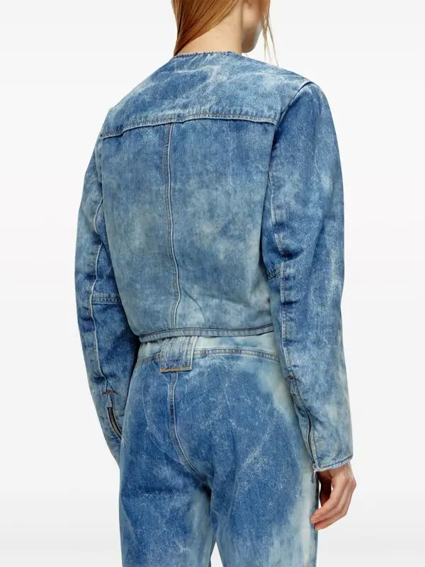 DIESEL® De-calur-fse Cropped Denim Jacket - Blue