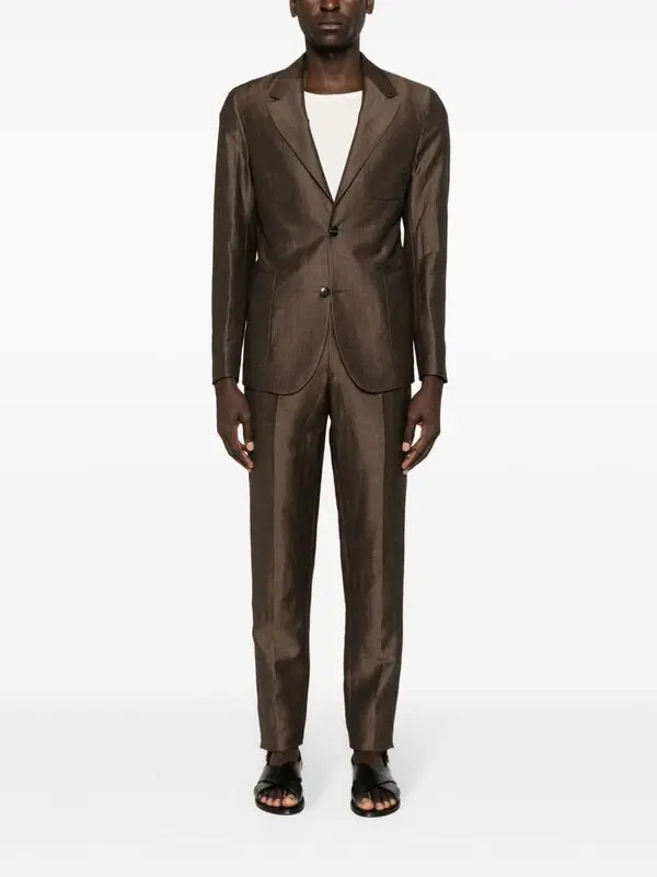 Emporio Armani Single-breasted Linen Blend Suit