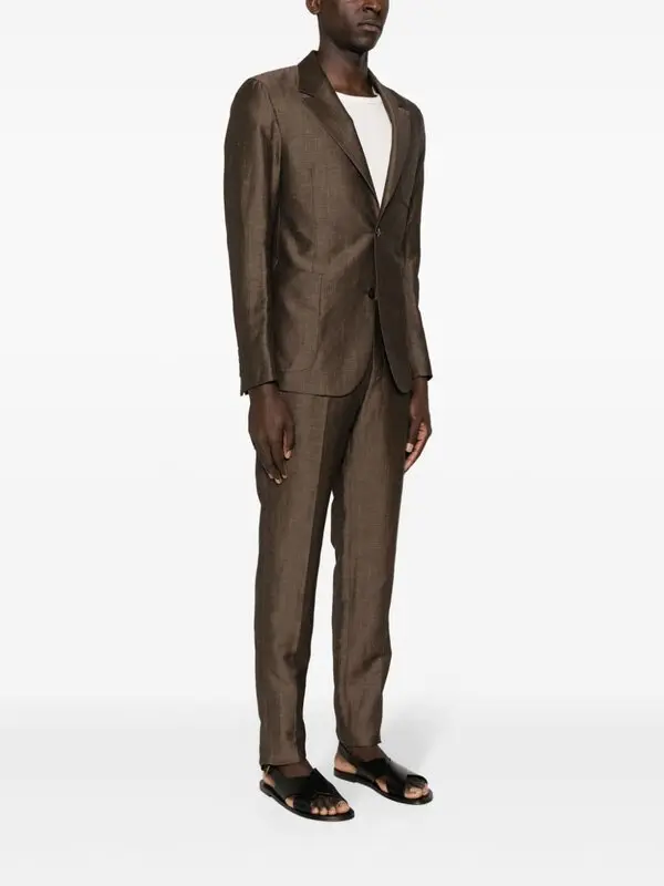 Emporio Armani Single-breasted Linen Blend Suit