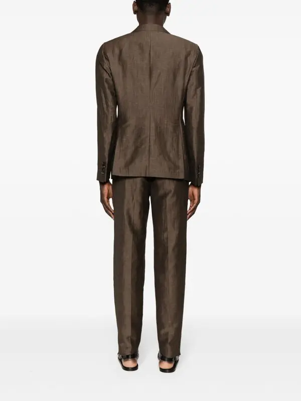 Emporio Armani Single-breasted Linen Blend Suit