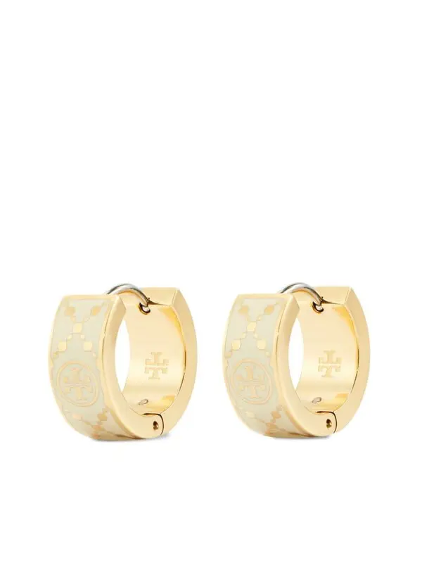 Tory Burch Small T Monogram Hoop Earrings - Gold