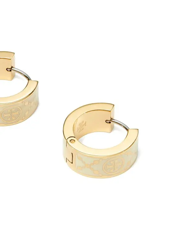 Tory Burch Small T Monogram Hoop Earrings - Gold