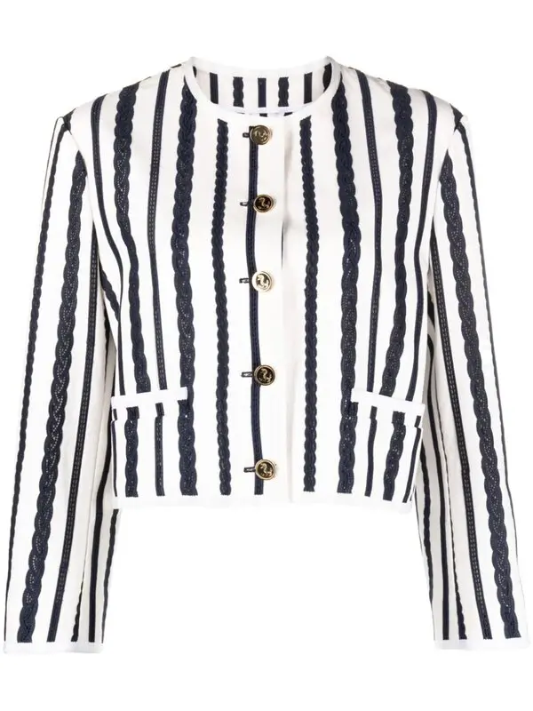 Thom Browne Broderie Anglaise Cropped Jacket
