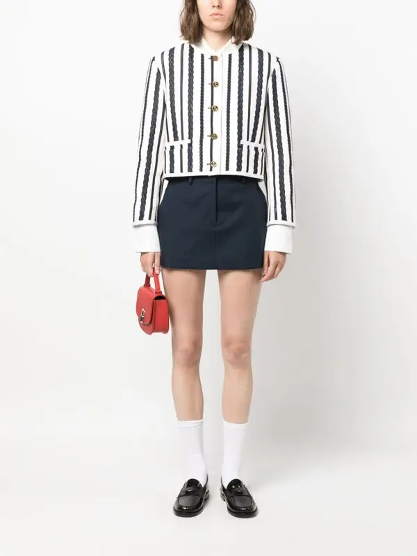 Thom Browne Broderie Anglaise Cropped Jacket