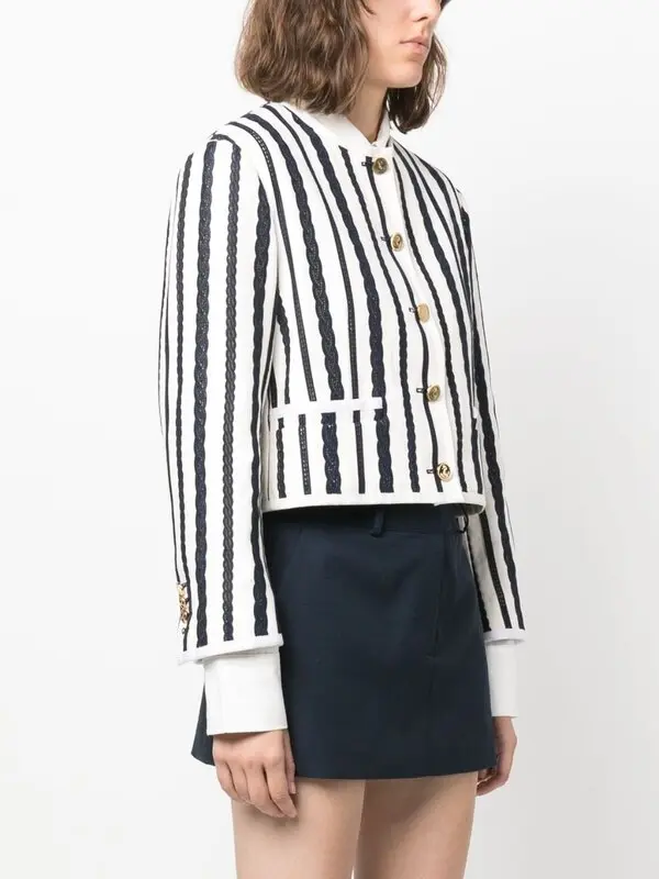 Thom Browne Broderie Anglaise Cropped Jacket