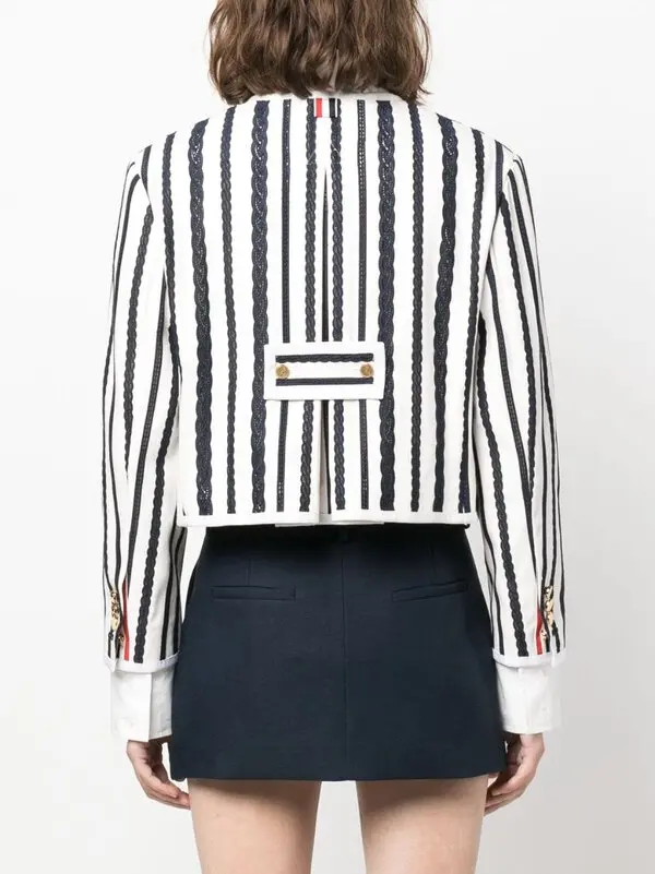 Thom Browne Broderie Anglaise Cropped Jacket