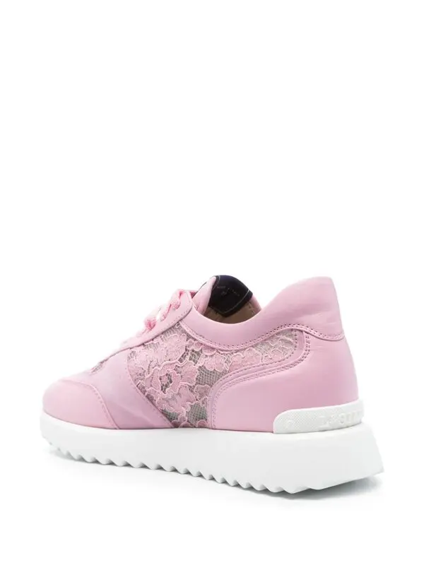 LE SILLA Floral-lace Leather Sneakers - Pink