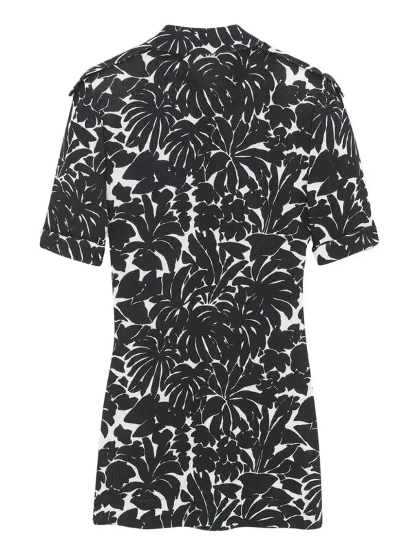 Saint Laurent Printed Short Dress - Black