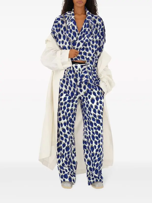 Burberry Strawberry Print Straight Trousers