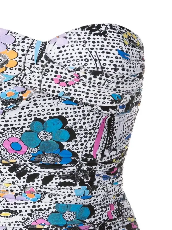 AMIR SLAMA Graphic-print Strapless Swimsuit