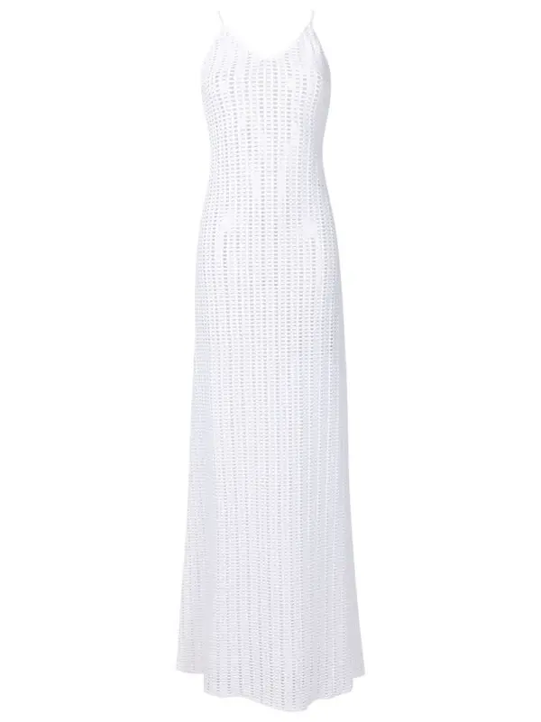 AMIR SLAMA Open-knit Maxi Dress - White