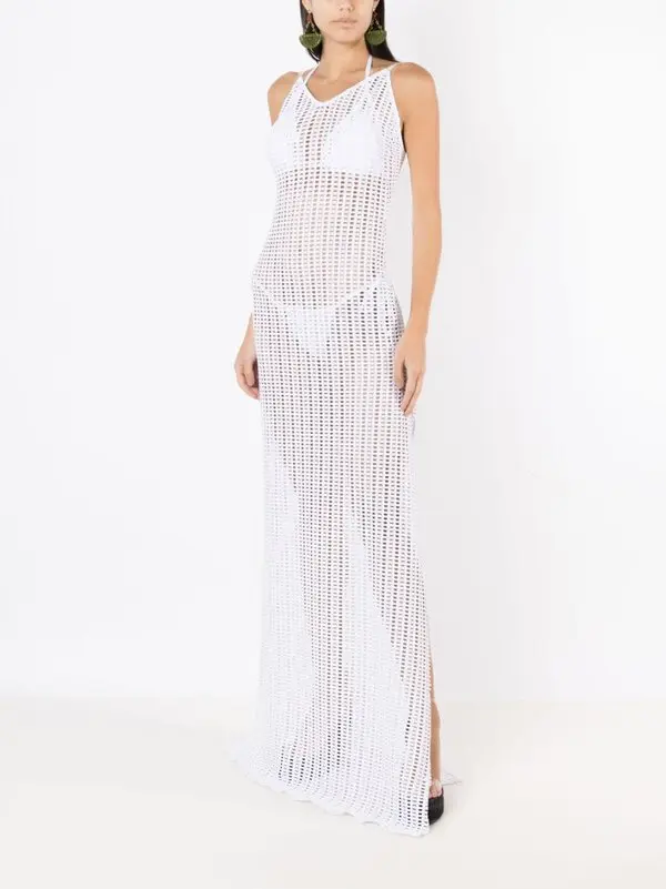AMIR SLAMA Open-knit Maxi Dress - White