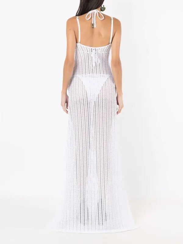 AMIR SLAMA Open-knit Maxi Dress - White