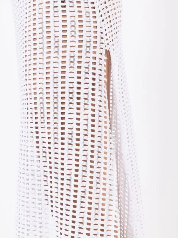 AMIR SLAMA Open-knit Maxi Dress - White