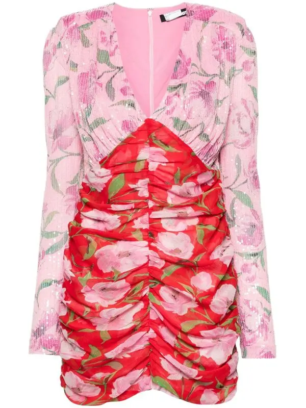 ROTATE BY BIRGER CHRISTENSEN Floral-print Sequined Mini Dress