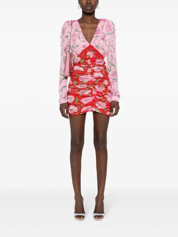 ROTATE BY BIRGER CHRISTENSEN Floral-print Sequined Mini Dress