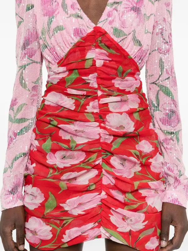 ROTATE BY BIRGER CHRISTENSEN Floral-print Sequined Mini Dress