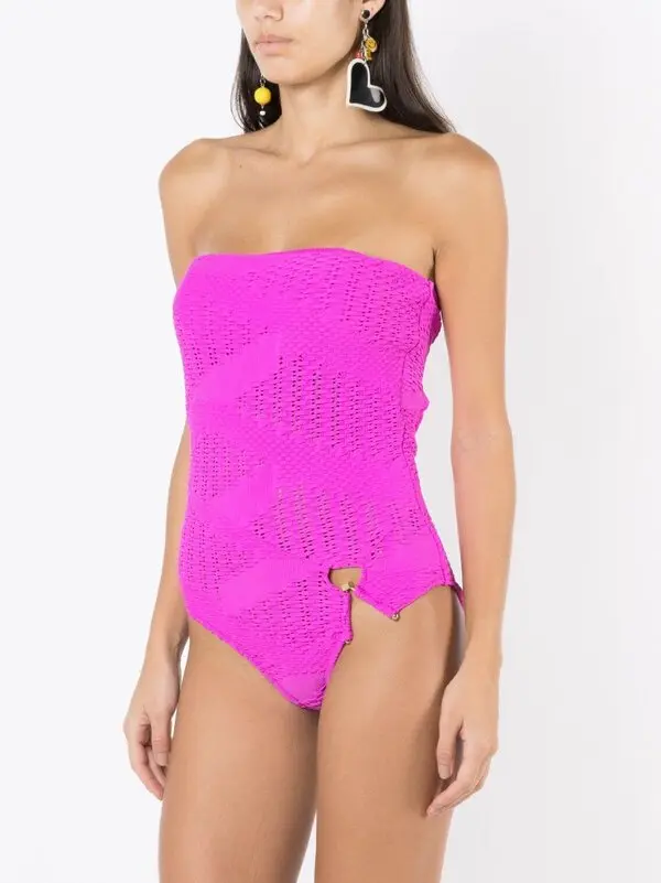 AMIR SLAMA Open-knit Bandeau One-piece
