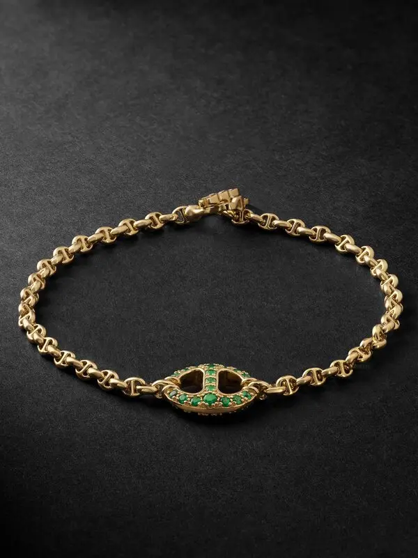 Hoorsenbuhs 18-karat Emerald, And Diamond Bracelet - Gold