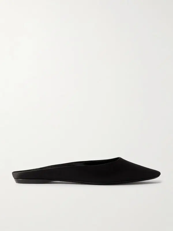 Saint Laurent Lido Satin-crepe Slippers