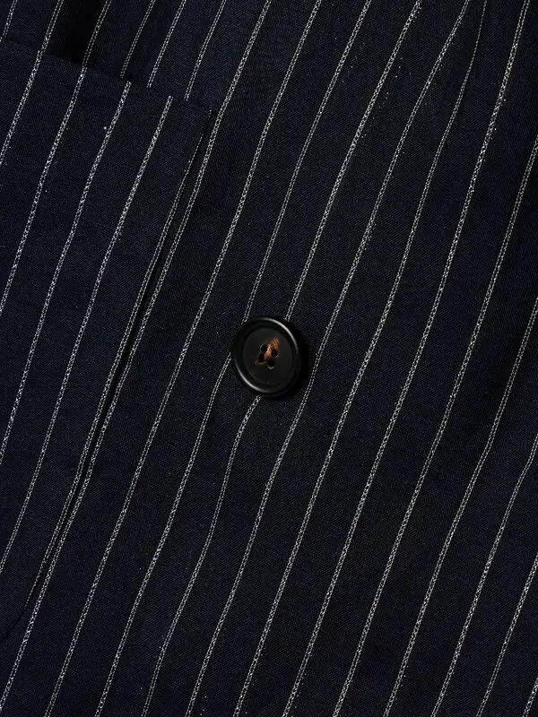 Brunello Cucinelli Double-breasted Belted Cotton-blend Blazer