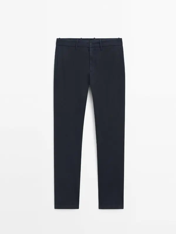 Massimo Dutti Slim-fit Tricotine Chino Trousers