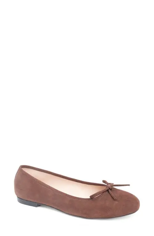 PATRICIA GREEN Skim Ballerina Flat - Chocolate Suede