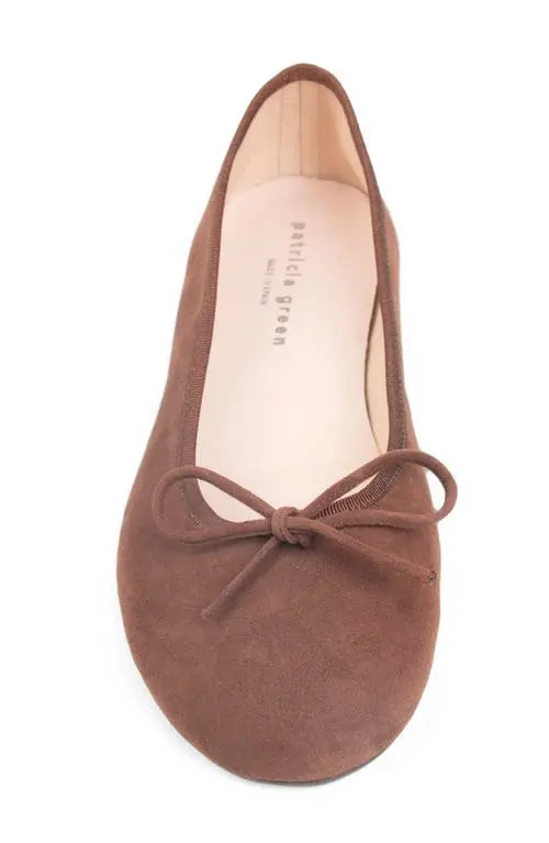 PATRICIA GREEN Skim Ballerina Flat - Chocolate Suede