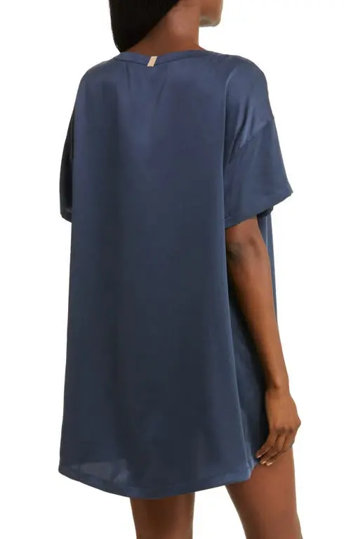 Lunya Oversize Silk Sleepshirt - Deep Blue