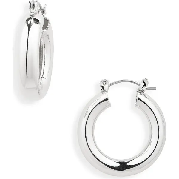 Bp. Bold Medium Hoop Earrings - Sterling Silver Dipped