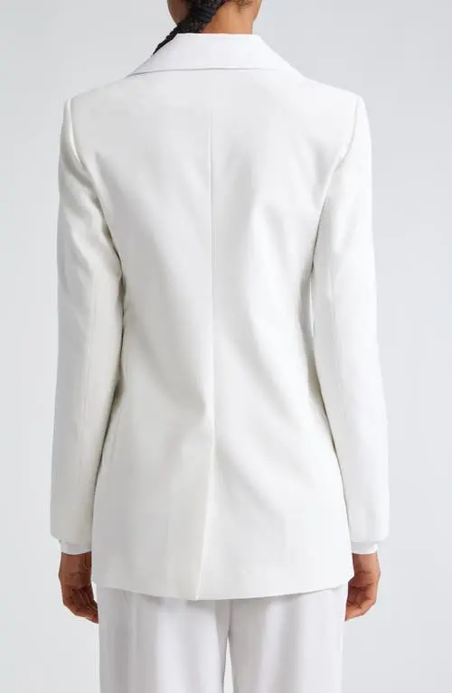 Eleventy Double Breasted Satin Tuxedo Jacket - White