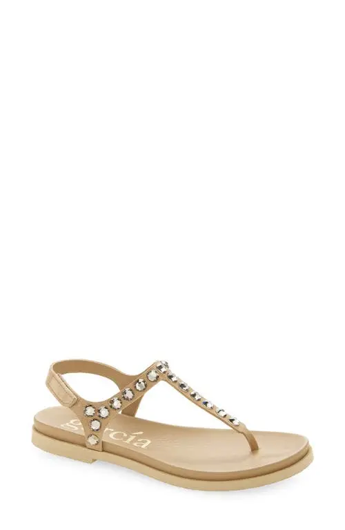 PEDRO GARCIA Judith Crystal Studded Sandals - Dijon Castoro-greige