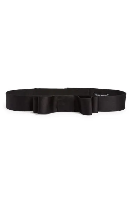 Dolce & Gabbana Satin Bow Belt - N0000 Nero