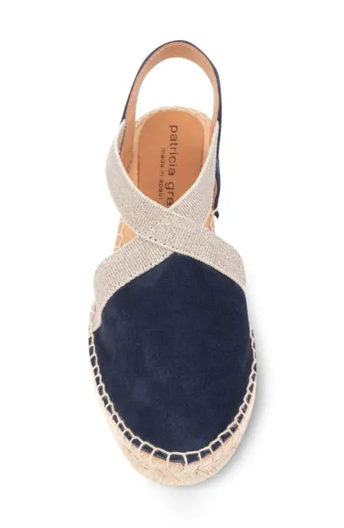 PATRICIA GREEN Grace Espadrille Wedge - Navy