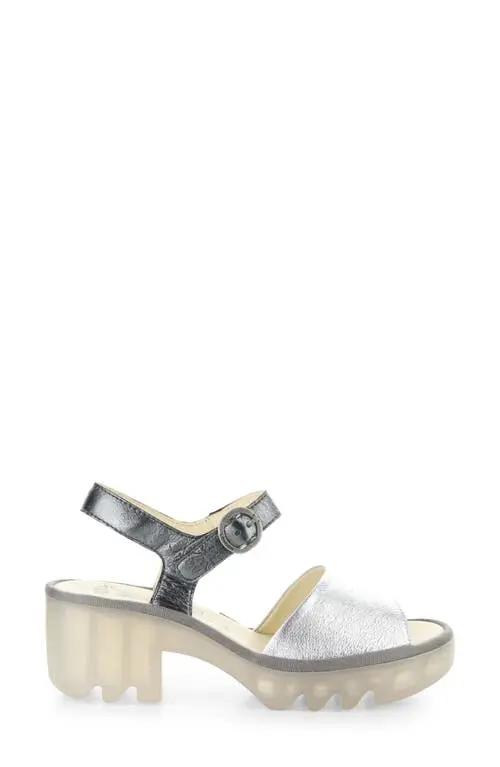 Fly London Tull Platform Sandals - Silver/graph