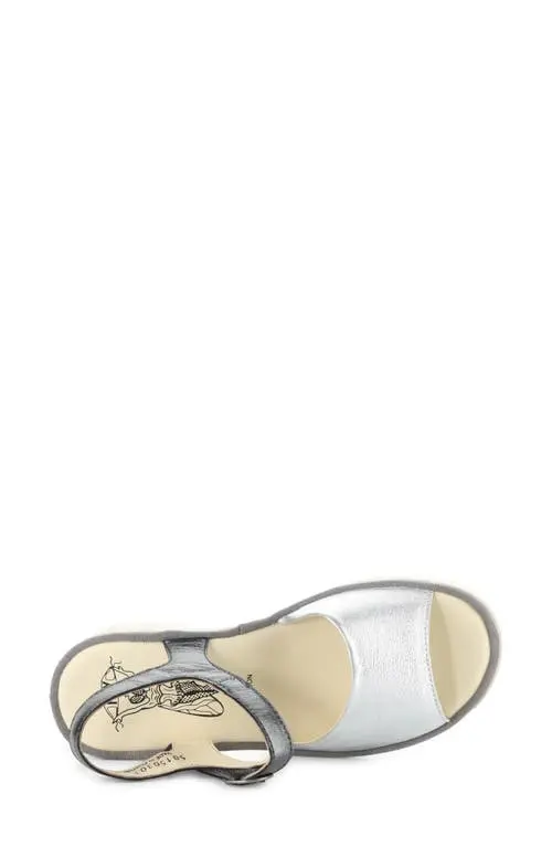 Fly London Tull Platform Sandals - Silver/graph