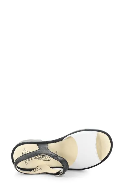Fly London Tull Platform Sandals - White/black