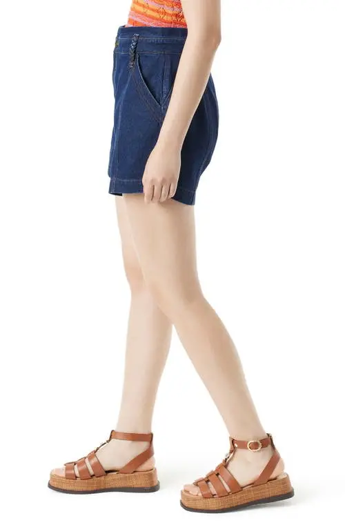 Sam Edelman Kaden Ribcage Flare Denim Shorts