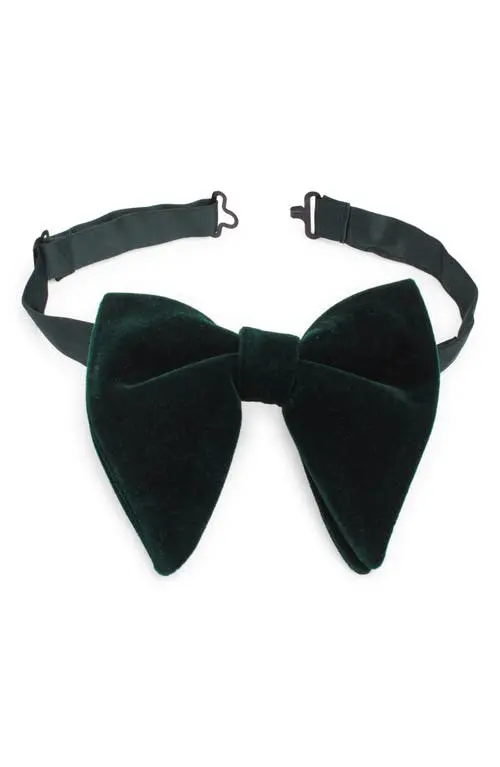 CLIFTON WILSON Velvet Silk Bow Tie - Hunter Green