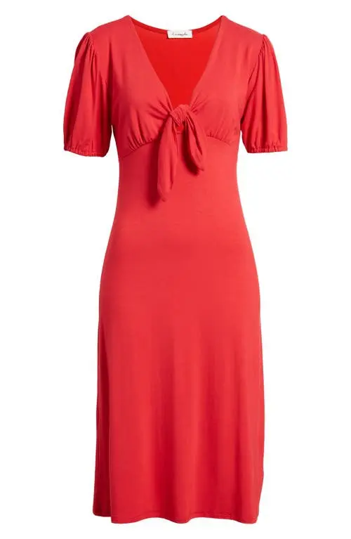Loveappella Tie Front Midi Dress