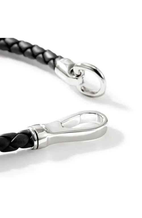 John Hardy Braided Leather And Sterling Bracelet