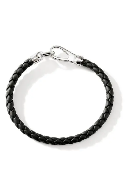 John Hardy Braided Leather And Sterling Bracelet