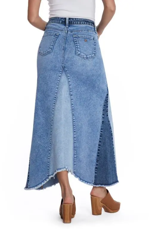WASH LAB DENIM Patchwork Maxi Skirt - Patch Blues